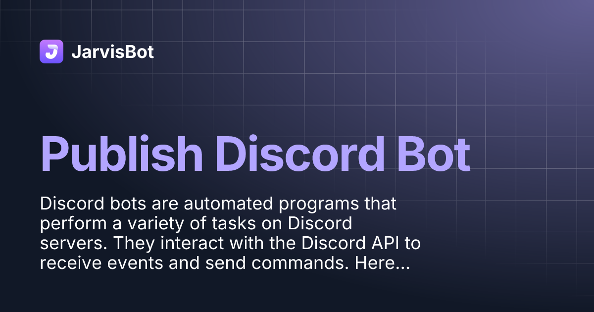 Publish Discord Bot | JarvisBot